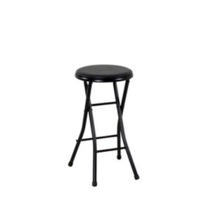 mainstays folding metal stool, black