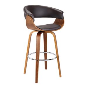 armen living julyssa mid-century swivel counter height barstool, 26″, brown