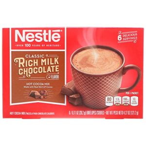 nestle rich milk chocolate hot cocoa mix 6 delicious servings 6 oz. pk of 3.