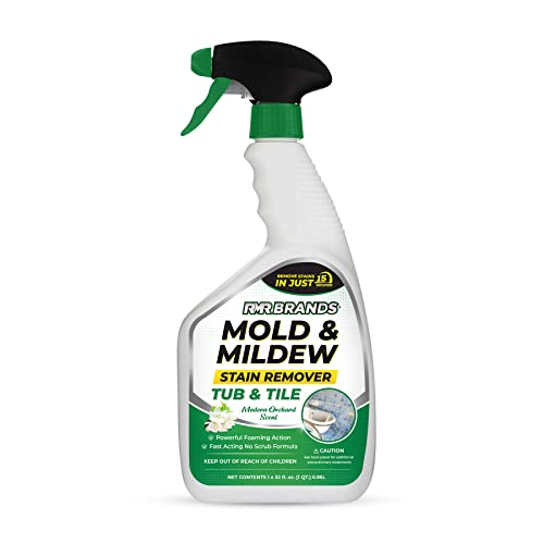 RMR - Tub and Tile Cleaner, Mold & Mildew Stain Remover, Industrial-Strength, No-Scrub Foam Cleaner, Modern Orchard Scent, 32 Fl Oz