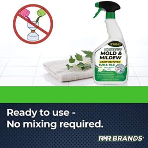 RMR - Tub and Tile Cleaner, Mold & Mildew Stain Remover, Industrial-Strength, No-Scrub Foam Cleaner, Modern Orchard Scent, 32 Fl Oz