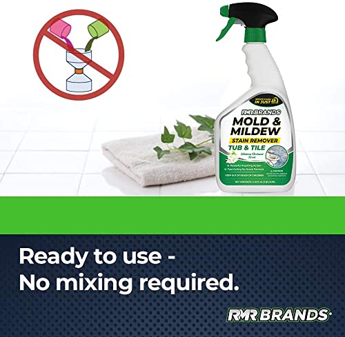 RMR - Tub and Tile Cleaner, Mold & Mildew Stain Remover, Industrial-Strength, No-Scrub Foam Cleaner, Modern Orchard Scent, 32 Fl Oz