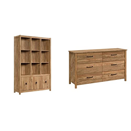 Sauder Cannery Bridge Storage Wall, L: 48.31" x W: 15.59" x H: 71.97", Sindoori Mango Finish & Cannery Bridge Dresser, Sindoori Mango Finish