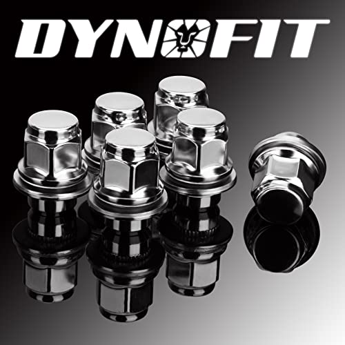 Dynofit 12mmx1.5 Wheel Lug Nuts 1.46 Inch 37mm Length 13/16 21mm Hex OEM, 20x Black M12x1.5 Mag Seat Lug Nut for Toyota Tacoma 4 Runner Camry, Fit for Most 5 Lug 6 Lug Factory Wheels