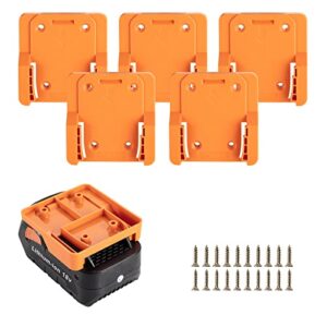 crivnhar 5 pack battery holder for ridgid 18v battery mounts dock holder fit for l1815r b1820r l1830r b1830r b1820 r840084 ac840084 ac840083(w/20 screws, no battery)