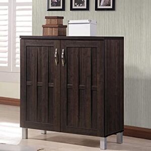 Baxton Studio Wholesale Interiors Excel Sideboard Storage Cabinet, Dark Brown