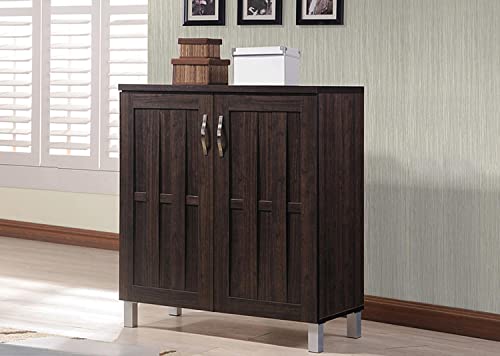 Baxton Studio Wholesale Interiors Excel Sideboard Storage Cabinet, Dark Brown