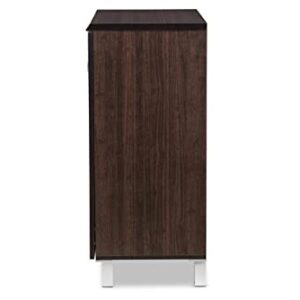 Baxton Studio Wholesale Interiors Excel Sideboard Storage Cabinet, Dark Brown