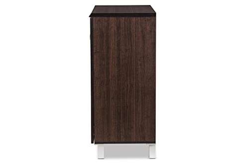 Baxton Studio Wholesale Interiors Excel Sideboard Storage Cabinet, Dark Brown