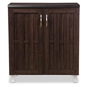 Baxton Studio Wholesale Interiors Excel Sideboard Storage Cabinet, Dark Brown