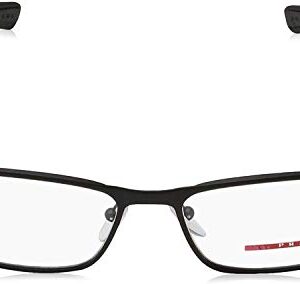 Prada Linea Rossa Lifestyle PS 50GV DG01O1 Black Rubber Metal Rectangle Eyeglasses 55mm