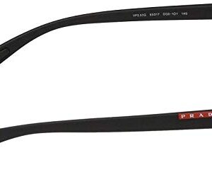 Prada Linea Rossa Lifestyle PS 50GV DG01O1 Black Rubber Metal Rectangle Eyeglasses 55mm