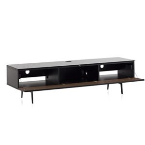 SONOROUS Studio ST-360 Wood and Glass Modern TV Stand with Spike Metal Legs for Sizes up to 75" (Modern Design Cabinet for Your Audio/Video Components and Consoles, Comes with I/R Repeater) - Black