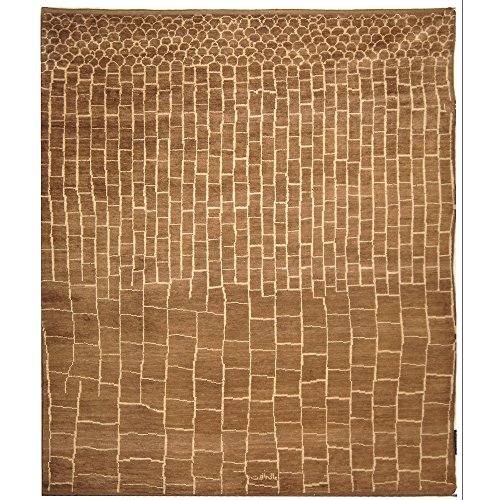 SAFAVIEH Aspen Collection 8' x 10' Walnut / Ivory ASP585A Hand-Knotted Traditional Premium Wool Area Rug