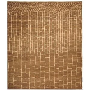 SAFAVIEH Aspen Collection 8' x 10' Walnut / Ivory ASP585A Hand-Knotted Traditional Premium Wool Area Rug