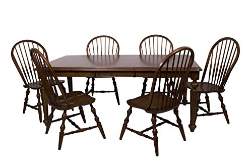 Sunset Trading 7 Piece Andrews Butterfly Leaf Dining Set, Chestnut