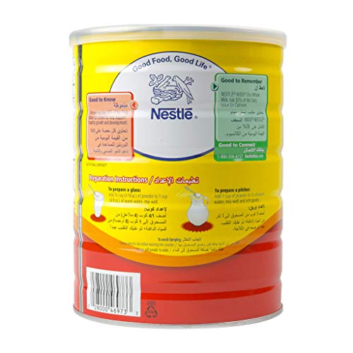 Nestle Nido Milk Powder, Imported from Holland, Specially Formulated, Fortified with Vitamins and Minerals, Easy To Prepare, over 12 months, 2 lbs