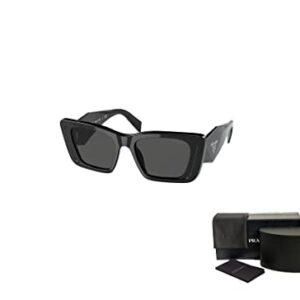 Prada PR08YS 1AB5S0 51MM Black/Dark Grey Butterfly Sunglasses for Women +BUNDLE with Designer iWear Care Kit