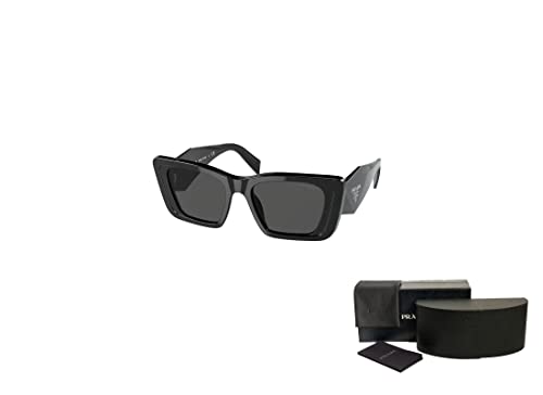 Prada PR08YS 1AB5S0 51MM Black/Dark Grey Butterfly Sunglasses for Women +BUNDLE with Designer iWear Care Kit