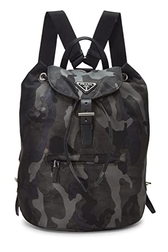 Prada, Pre-Loved Multicolor Tessuto Nylon Camouflage Buckle Backpack, Multi