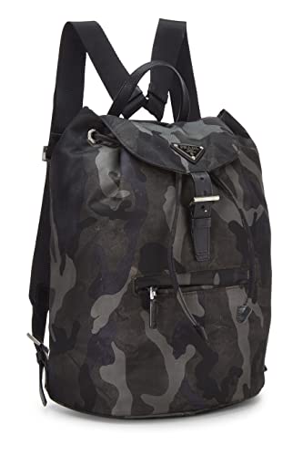 Prada, Pre-Loved Multicolor Tessuto Nylon Camouflage Buckle Backpack, Multi