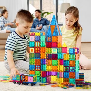 Anbalulu Magnetic Tiles, Magnetic Blocks for Kids, Magnet Building Set, Stacking Blocks, Preschool Stem Construction Building Set 100 Pcs