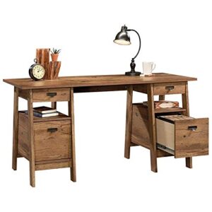 Sauder Trestle Executive Trestle Desk, Vintage Oak finish