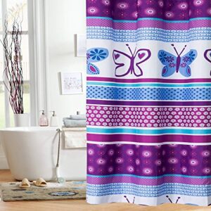 mainstays kids purple butterfly shower curtain