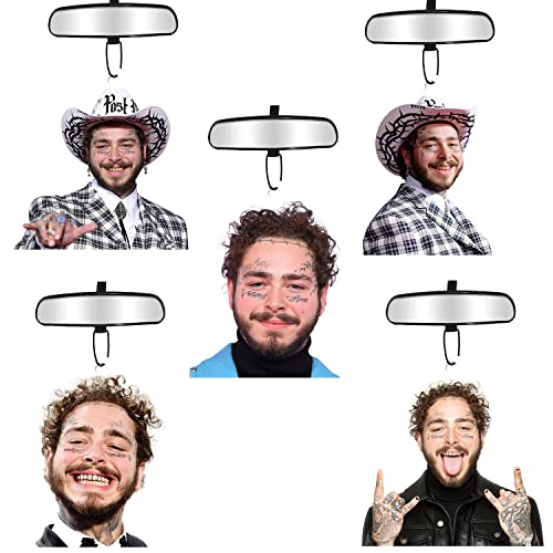 5 PCS Post's Music Malone Gift Car Air Freshener Birthday Gift Fans Gift House Air Freshener Car Rearview Mirror Pendant for Supplies Car Interior Accessories Household Air Freshener Candy Scent