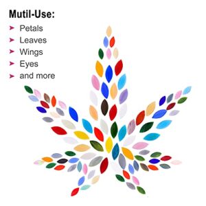 Yoption 100 Pieces Petal Mosaic Tiles, Hand-Cut Stained Glass Flower Leaves Tiles for Art Craft and Home Decorations