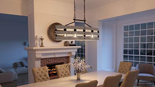 Urban Ambiance Luxury Modern Farmhouse Chandelier, Large Size: 17" H x 38.5" W, with Rustic Style Elements, Charcoal Finish, UHP2476 from The Adelaide Collection