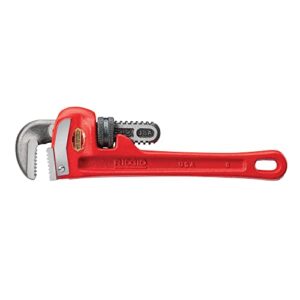 RIDGID 31005 Model 8 Heavy-Duty Straight Pipe Wrench, 8-inch Plumbing Wrench