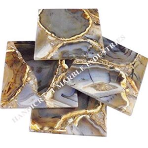 Valentine's Gifts Agate Coaster #4 Dark Brown design Color Coaster Wholesale Price Drink Coaster Tableware Bar Accessories Dinning Tableware