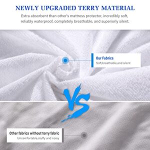 Queen Mattress Protector Noiseless,Mattressprotector Queen,Waterproof Mattress Cover Soft Breathable Cotton Terry for Pets Kids Adults 60" x 80"