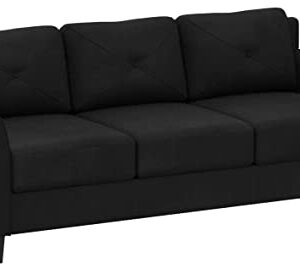 Lifestyle Solutions HRFKS3BK Grayson Sofa, 78.7" W x 31.5" D x 32.7" H, Black