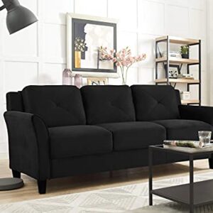 Lifestyle Solutions HRFKS3BK Grayson Sofa, 78.7" W x 31.5" D x 32.7" H, Black