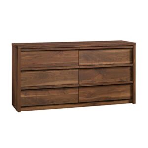 sauder harvey park dresser, l: 60.71″ x w: 17.48″ x h: 31.06″, grand walnut finish