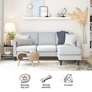 Mr. Kate Winston Sofa Sectional, Light Gray Linen