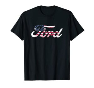 ford script american flag logo t-shirt