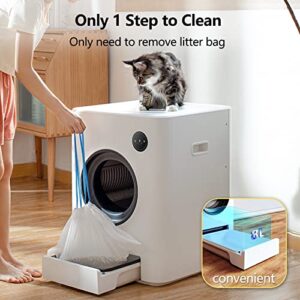 Self Cleaning Cat Litter Box, CATBOAT Scoop Free Automatic Cat Litter Box Smart with APP Control (2.4Ghz WiFi), Odor Removal, Safe Lock, Quiet Large Space for Cats Kitty Self Scooping Auto Litter Box