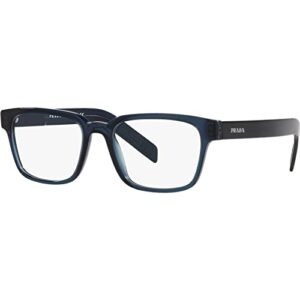 prada pr 15wv men’s eyeglasses transparent blue 53