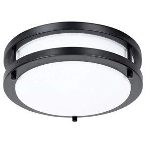 drosbey 24w dimmable led ceiling light fixture, 10 inch oil rubbed bronze flush mount ceiling lights for bedroom, bathroom, kitchen, 3000k/4000k/5000k adjustable, super bright 2200lm