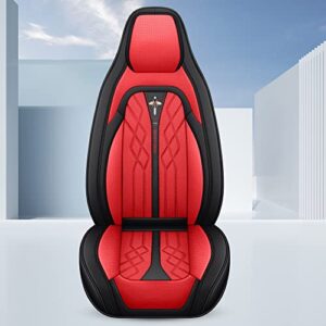 Begonydeer Red&Black Front and Rear Seat Covers Full Coverage Leather Seat Cover 11Pcs Universal Seat Covers for Cars, Auto, Truck, SUV in Auto Interior Accessories (H-Red&Black)