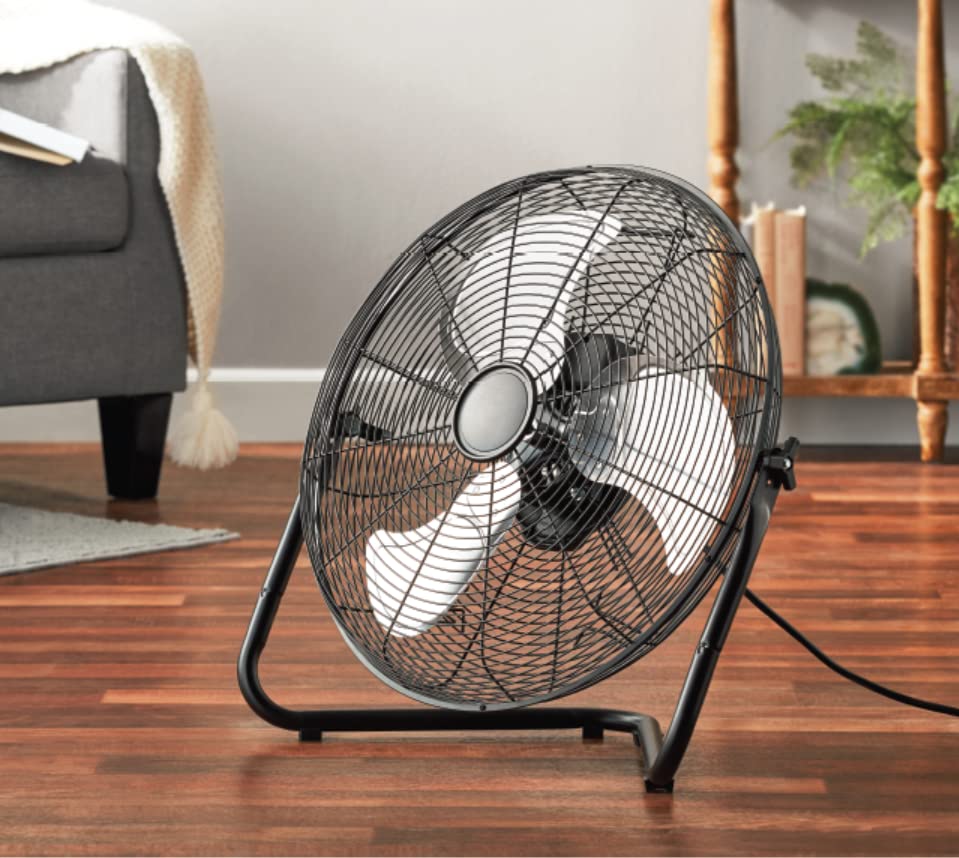 Mainstay SFC1-500B 20" 3-Speed 360 Degree Rotation with manual control High Velocity Floor Fan (Black).