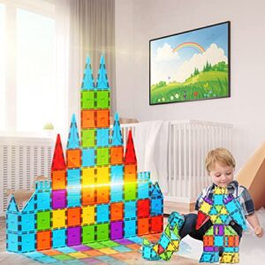 Magnet Toys for Kids, Magnetic Tiles Stacking Building Blocks, Learning & Education Montessori Toys for 3+ Year Old Boys and Girls, Preschool STEM Toys for Age 3-5 Christmas Birthday Gift for Toddlers