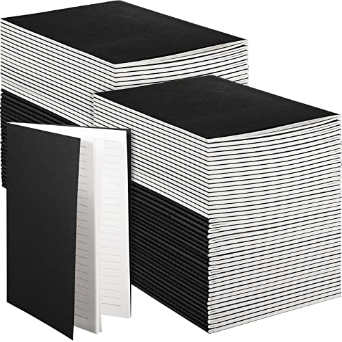 200 Pack Kraft Notebook Journals 5.5 Inch x 8.3 Inch A5 Journal Softcover Notebooks Bulk for Kids Student Writing Sketch Travel Journal Office Notepad with 60 Pages 30 Sheets (Black)