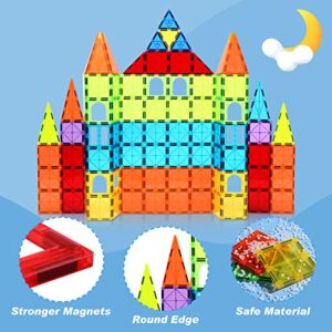 OugerToy Magnetic Building Tiles for Kids,Educational Magnetic Stacking Blocks for Boys Girls, Magnets Construction Toys,Stem Preschool Kidergarten Learning Toys