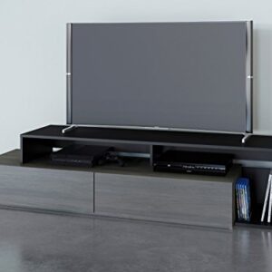 Nexera Tv Stand, 72", Bark Gray/Black