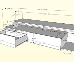 Nexera Tv Stand, 72", Bark Gray/Black