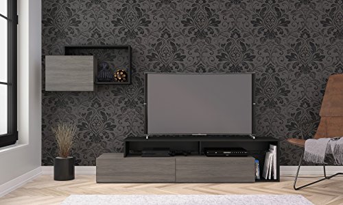 Nexera Tv Stand, 72", Bark Gray/Black